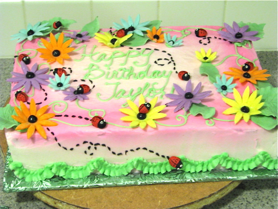 Summer Flowers Sheet Cake - CakeCentral.com