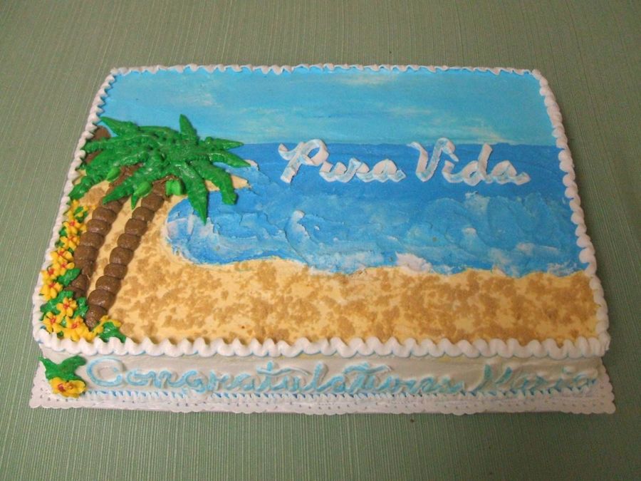 Maria's Grad Cake / Off To Costa Rica - CakeCentral.com