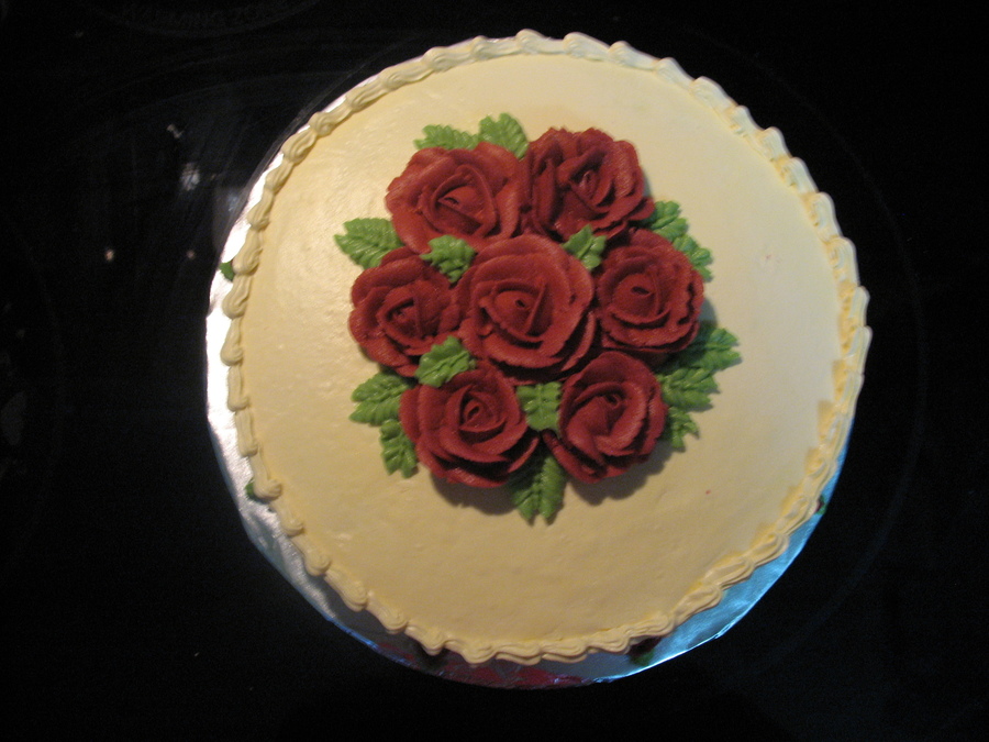 Traditional Buttercream With Roses - CakeCentral.com