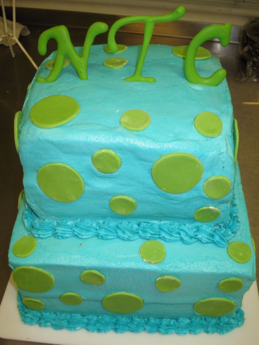 Teal_With_Green_Polka_Dots.jpg - CakeCentral.com