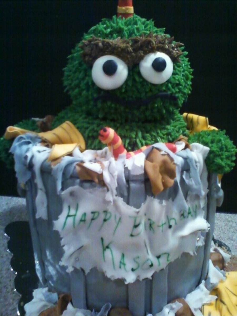 3D Oscar The Grouch Birthday Cake - CakeCentral.com