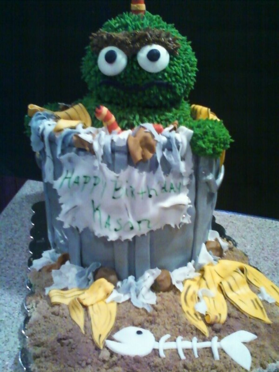 3D Oscar The Grouch Birthday Cake - CakeCentral.com