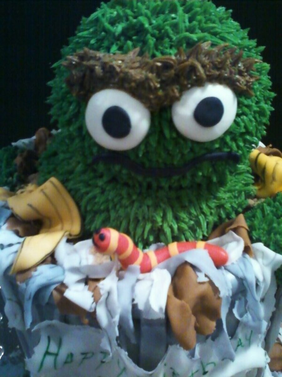 3D Oscar The Grouch Birthday Cake - CakeCentral.com