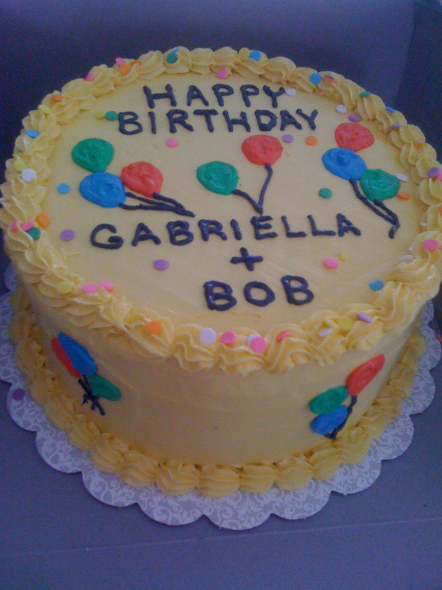 Basic Birthday Cake With Balloons - CakeCentral.com