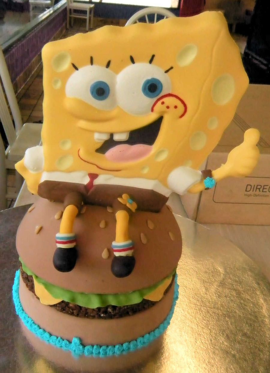 Spongebob On Krabby Patty - CakeCentral.com