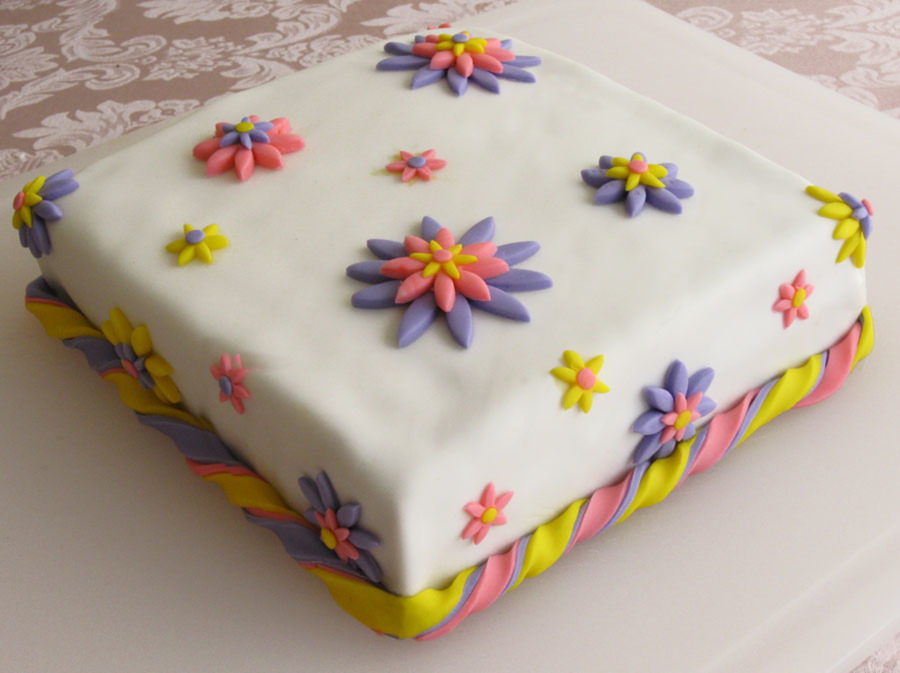 70S Flower Power Cake - CakeCentral.com