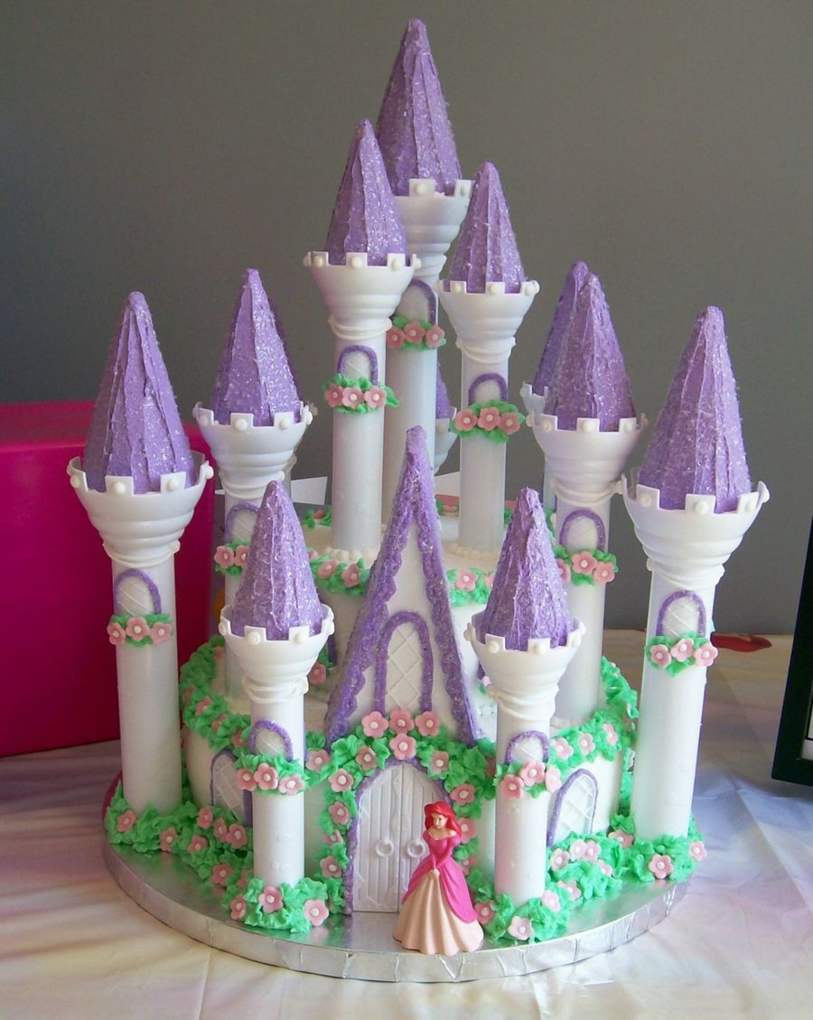 Purple Princess Castle Cake - CakeCentral.com
