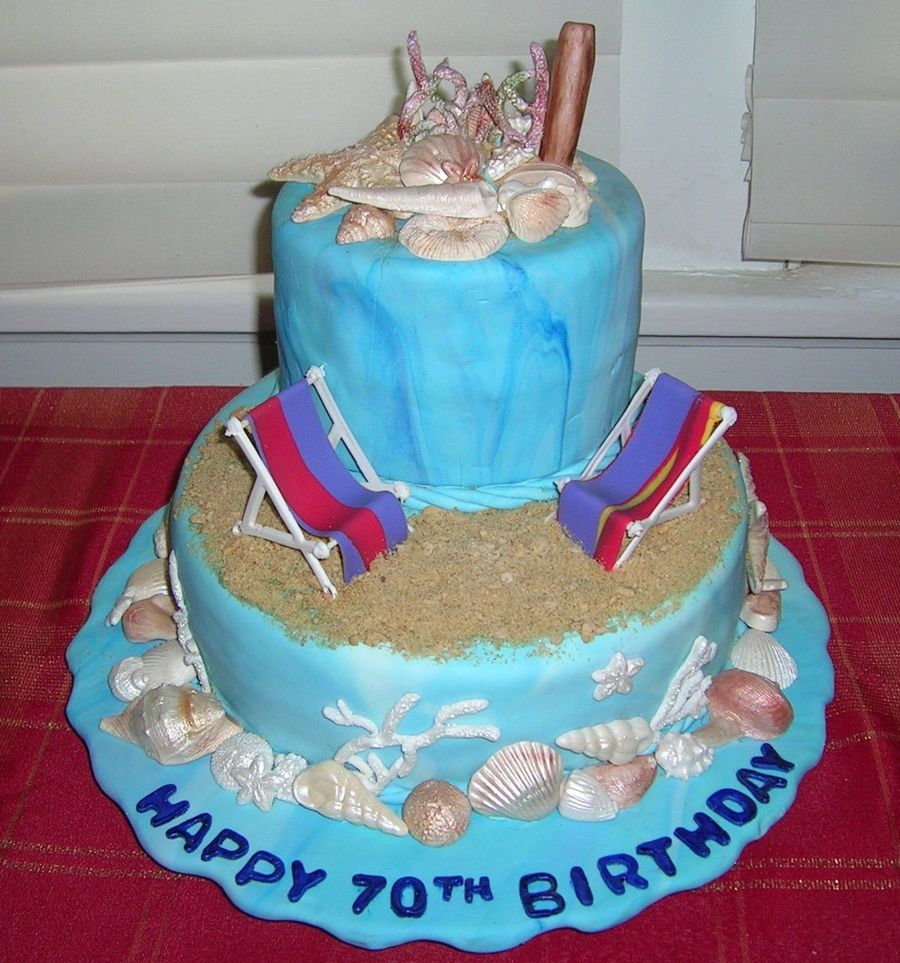 Seashell/beach Birthday Cake - CakeCentral.com