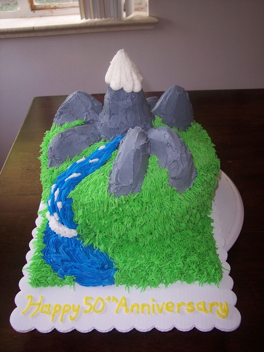 Mountain Themed Cake - CakeCentral.com