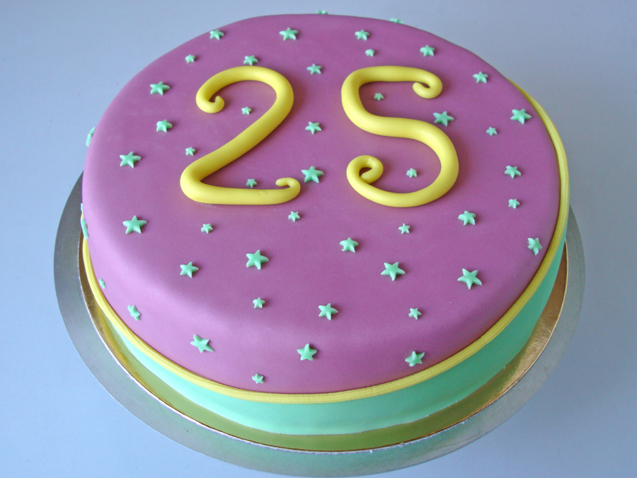 Simple Cake For25Th Birthday - CakeCentral.com