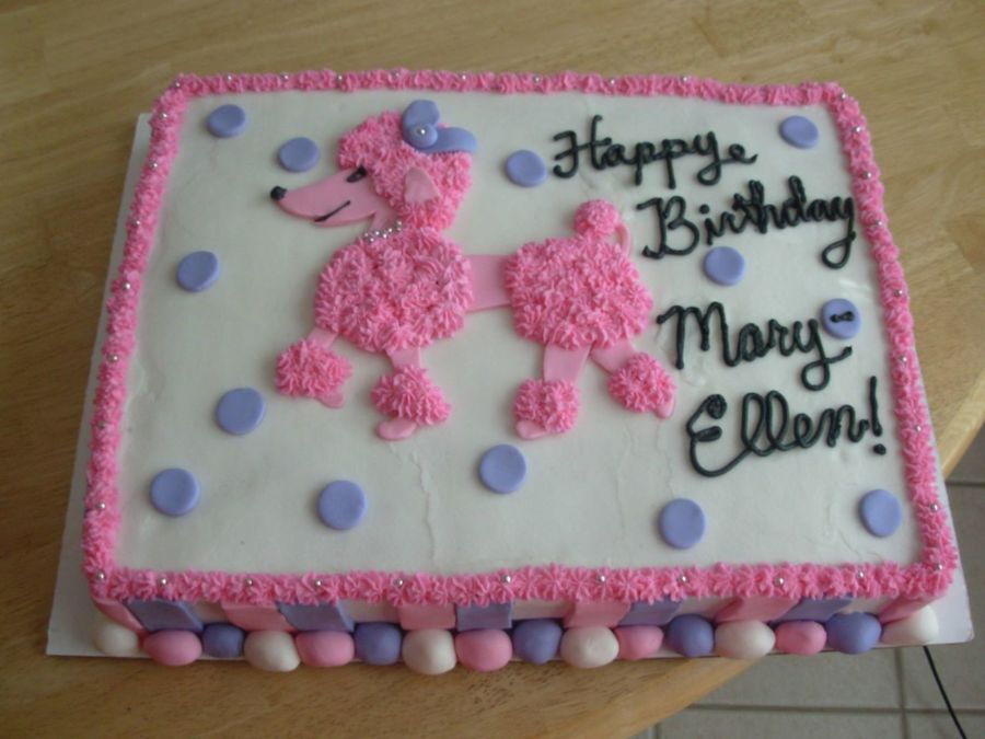 Pink Poodle Birthday Cake - CakeCentral.com