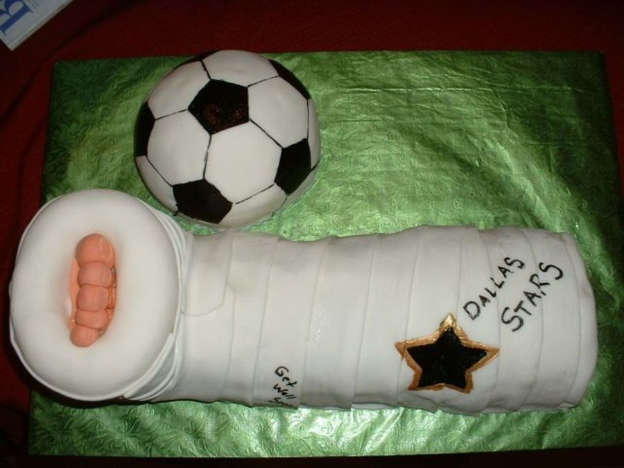 Broken Leg With Cast Cake - CakeCentral.com