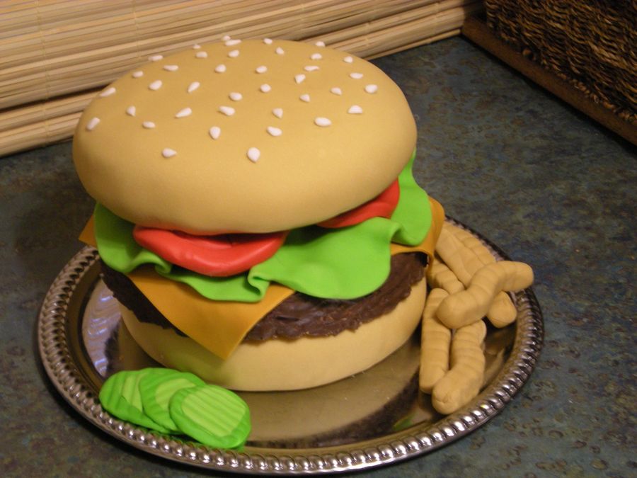 Cheeseburger Cake - CakeCentral.com