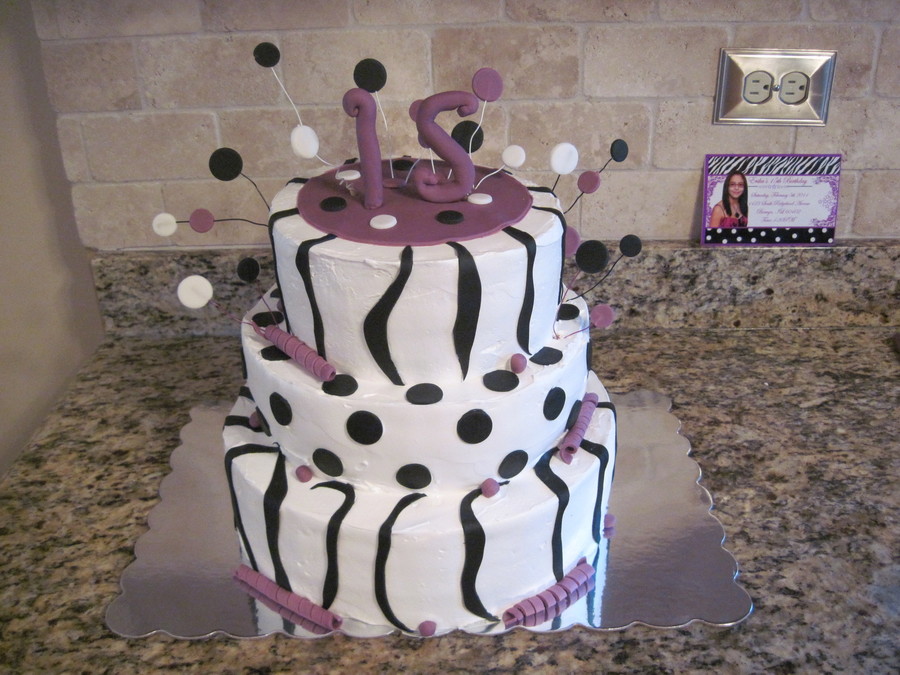 Zebra And Polka Dots - CakeCentral.com