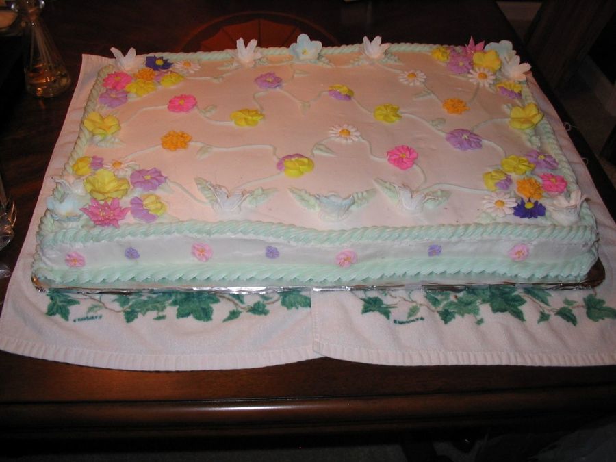 Flower Sheet Cake - CakeCentral.com