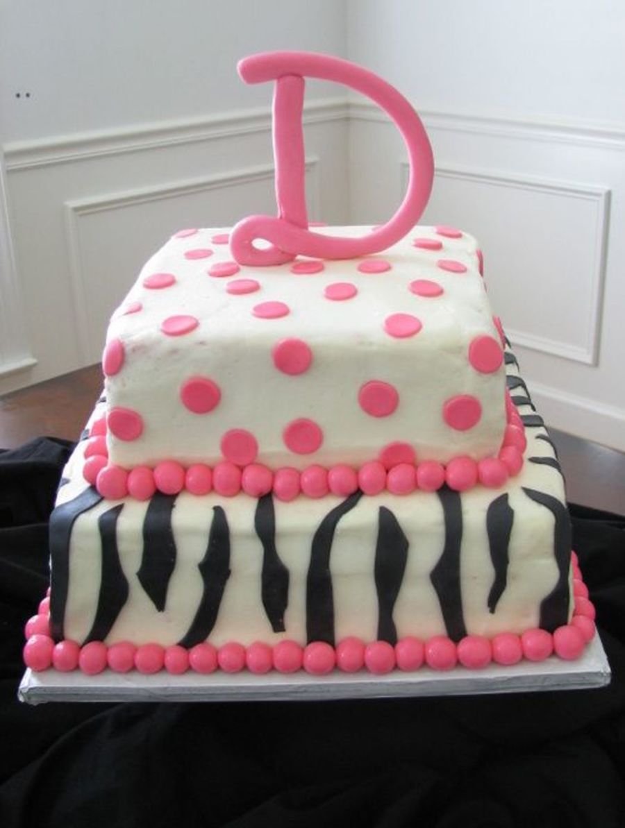Zebra/dots Cake - CakeCentral.com