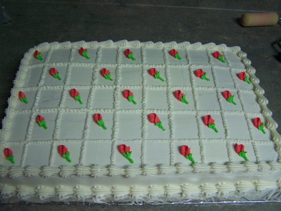 Rosebud Bridal Shower Cake - CakeCentral.com