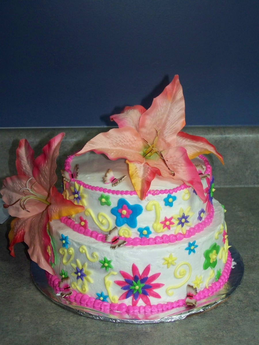 Summer Bridal Shower Cake - CakeCentral.com