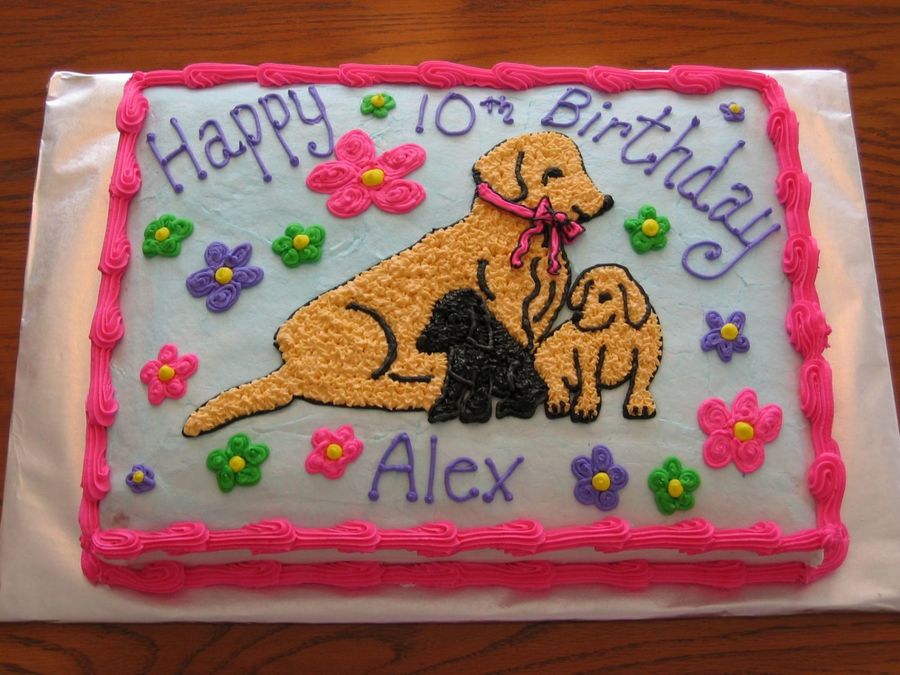 Black And Yellow Lab Birthday Cake - CakeCentral.com