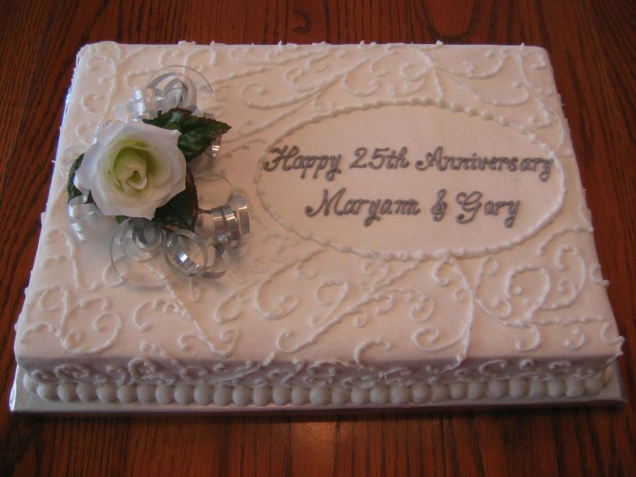 25Th Anniversary Cake - Scrollwork - CakeCentral.com