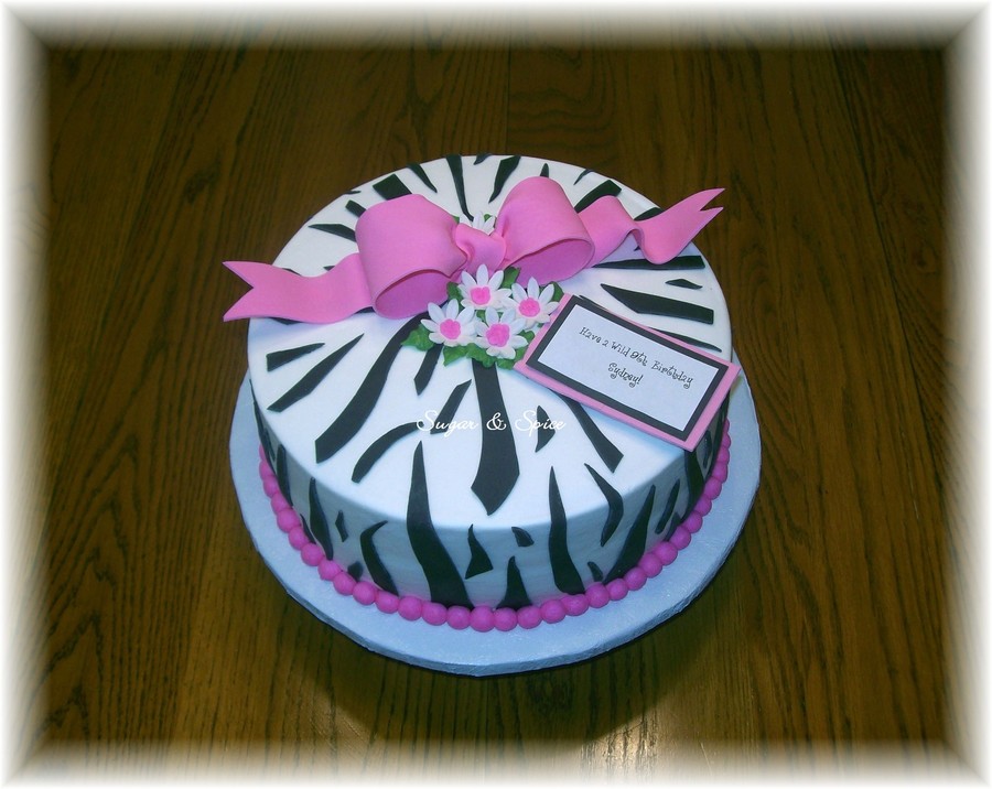 Sydney's Zebra Print Cake - CakeCentral.com
