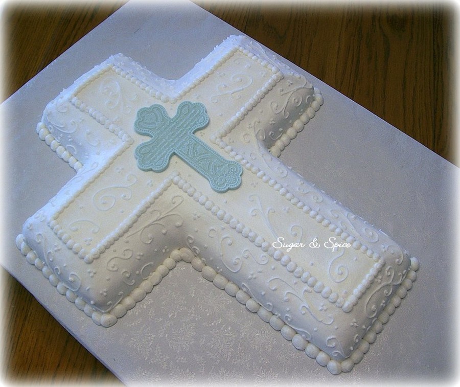 White & Blue Cross - CakeCentral.com