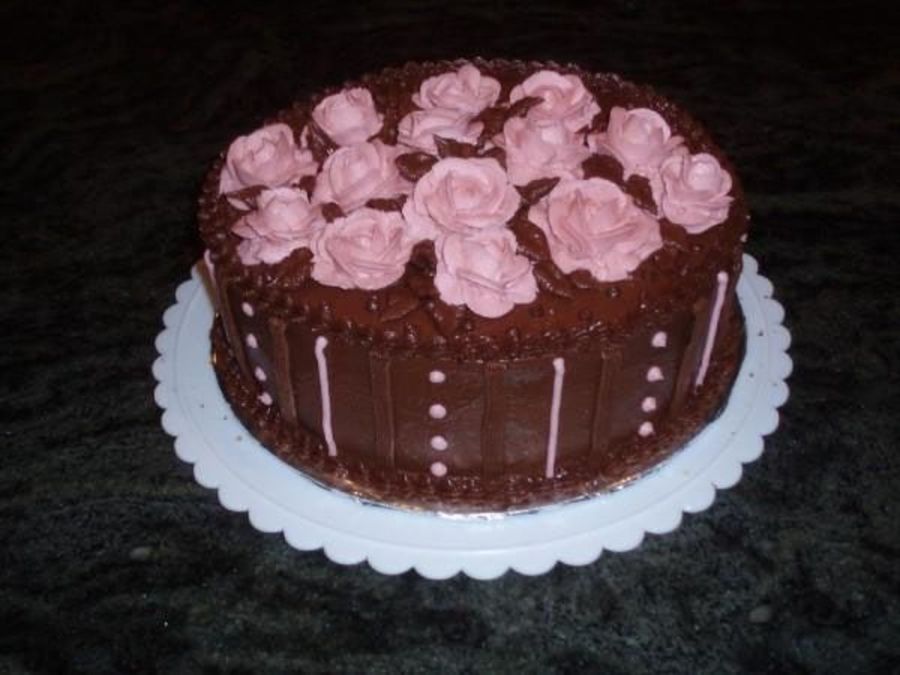 Pink Rose Chocolate Cake - CakeCentral.com