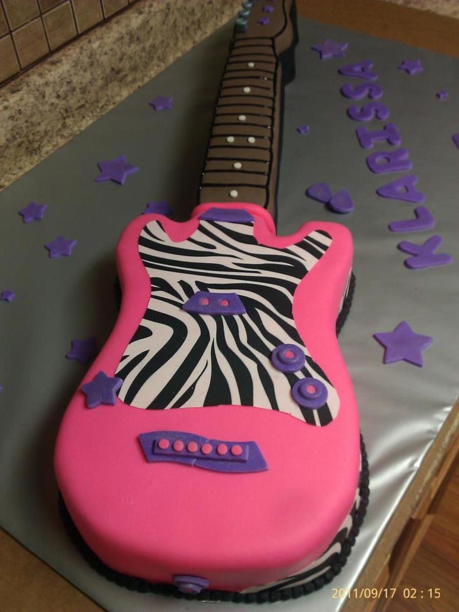Hot Pink Electric Guitar - CakeCentral.com
