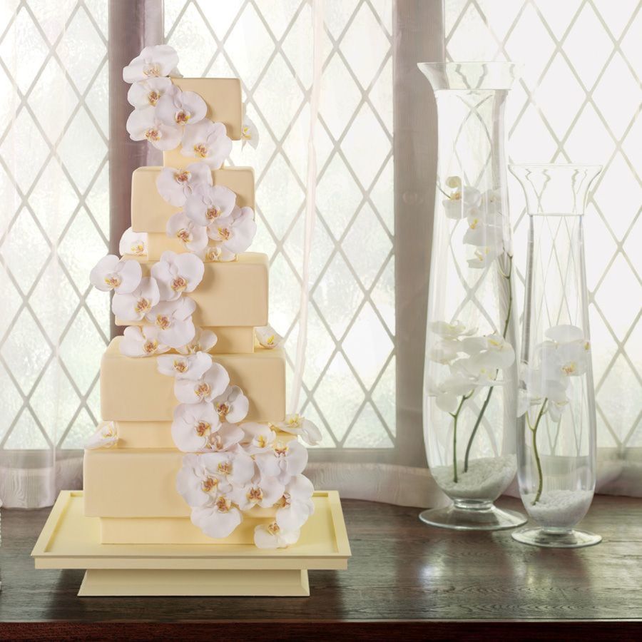 Buttercup/moth Orchid Wedding Cake - CakeCentral.com