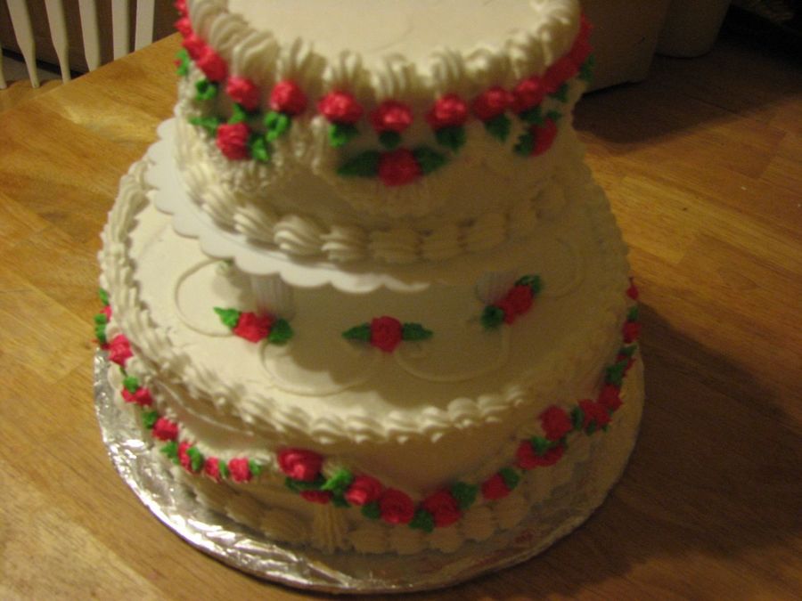 2 Layer Stacked Cake - CakeCentral.com