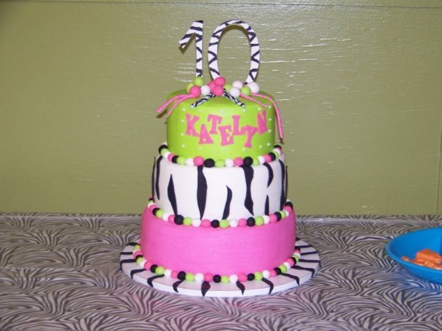 Zebra Birthday Cake - CakeCentral.com