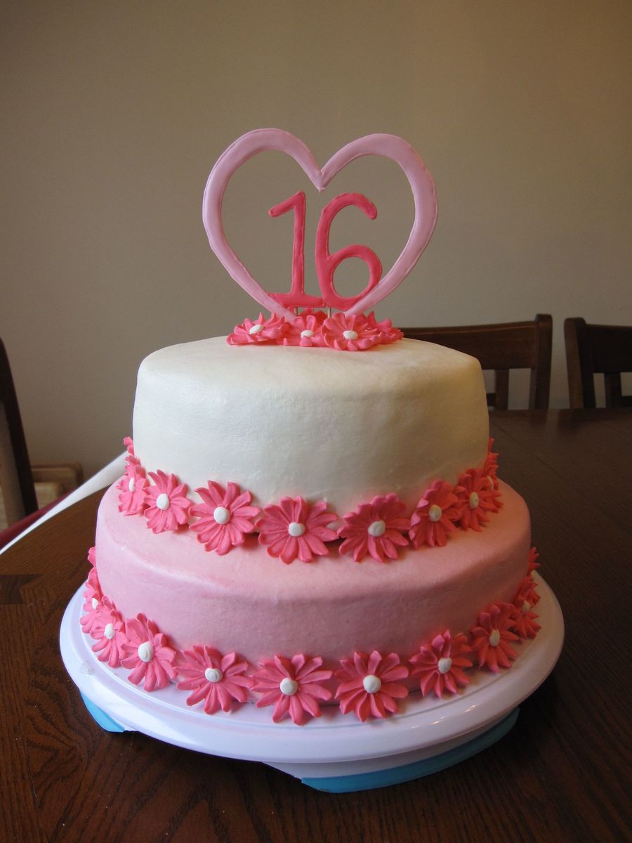 16Th Birthday Daisy Cake - CakeCentral.com
