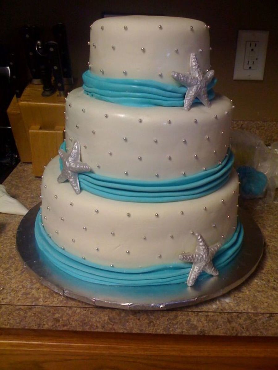 Tiffany Blue, Starfish Cake - CakeCentral.com