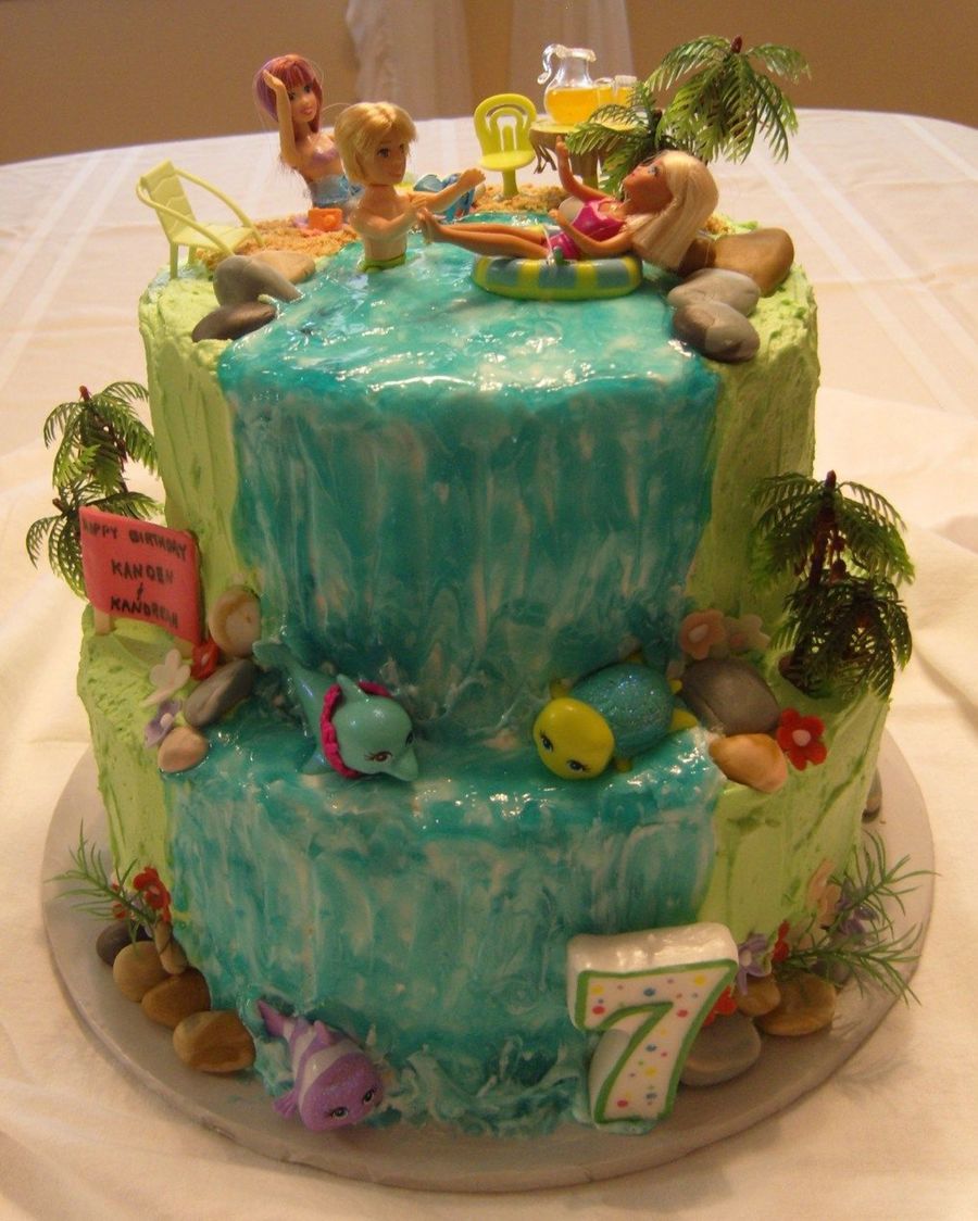 Polly Pocket Waterfall Birthday Cake - CakeCentral.com