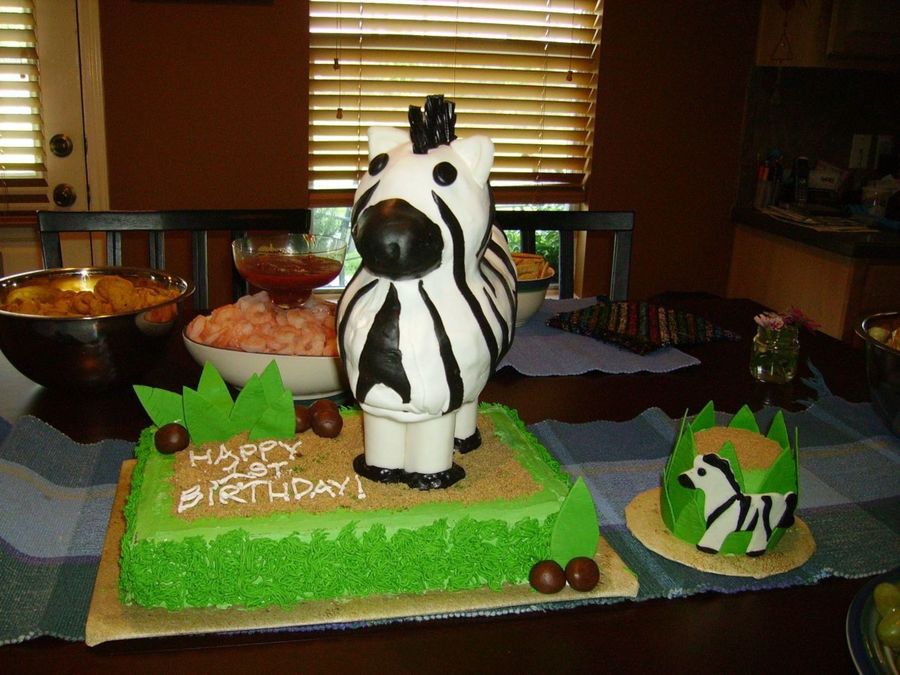 Zebra 1St Birthday Cake - CakeCentral.com
