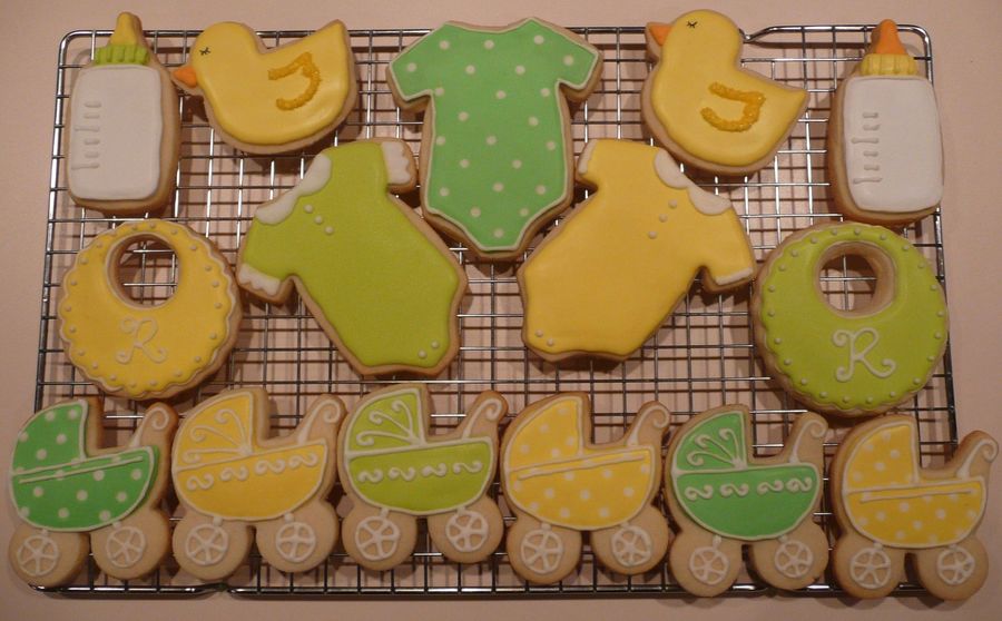 Neutral Baby Shower Cookies - CakeCentral.com