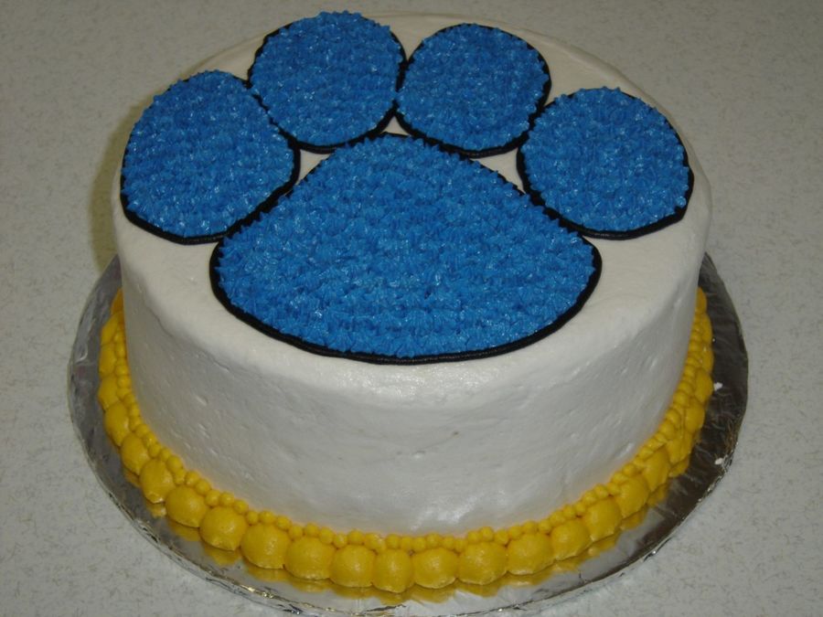 Bobcats / Wildcats School Mascot Paw Print Cake - CakeCentral.com