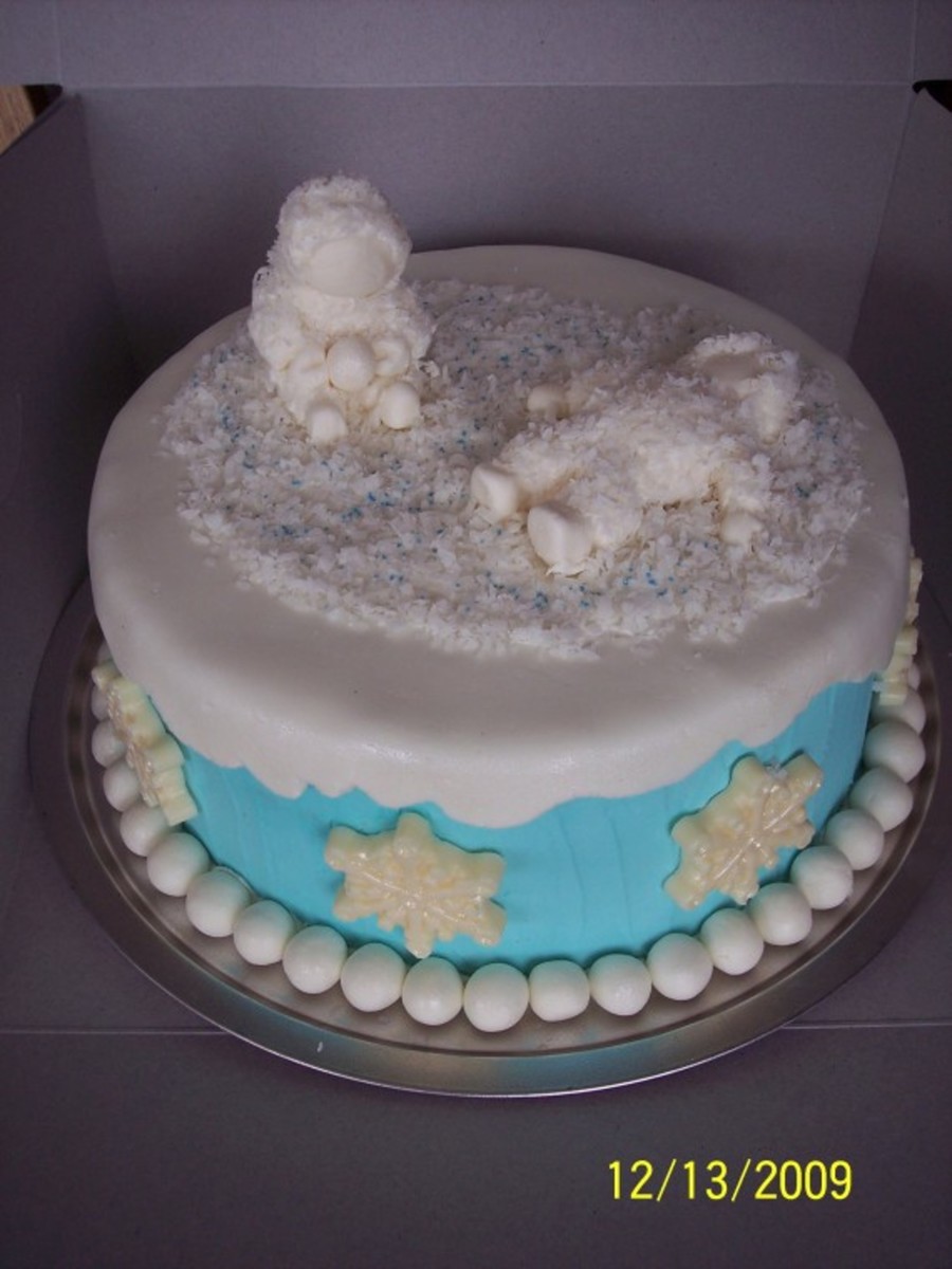 1St Birthday ~ Snowbaby Cake - CakeCentral.com