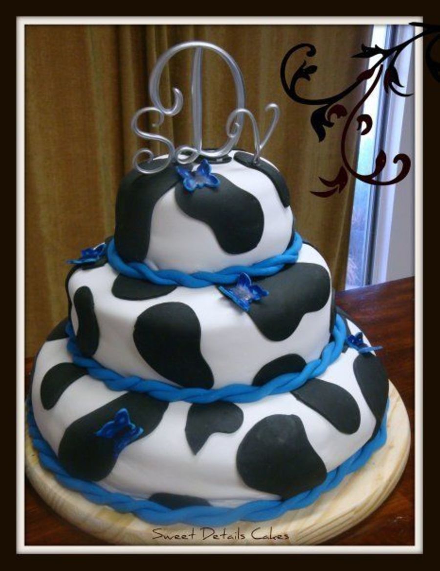 Cow Print Wedding Cake - CakeCentral.com