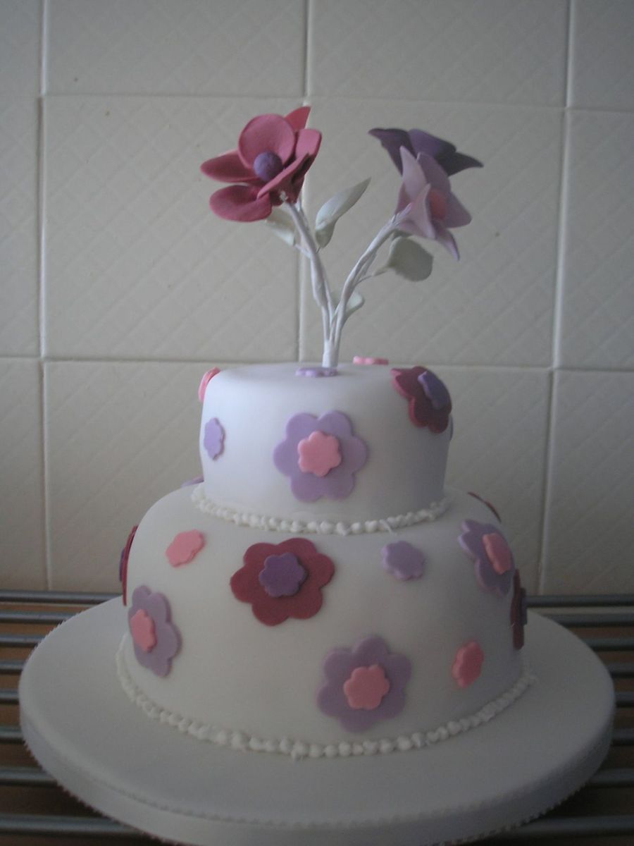2 Tier Flowers - CakeCentral.com