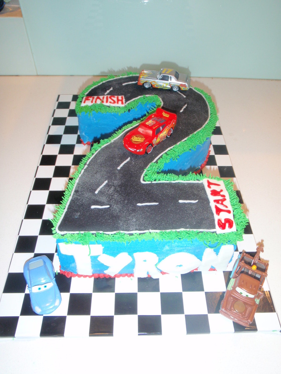 Number 2 Cars Cake - CakeCentral.com