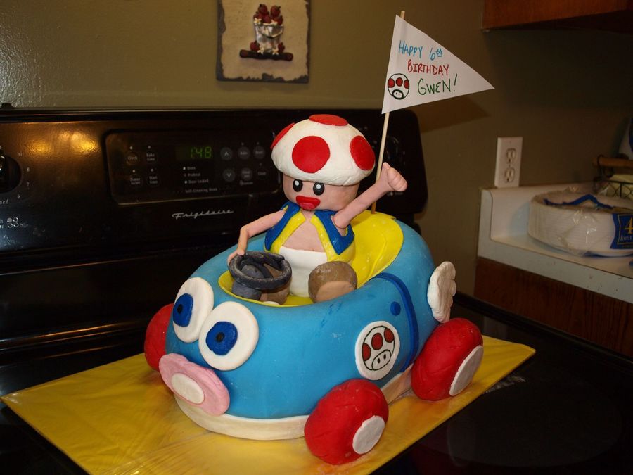 Toad Mario Kart Cake - CakeCentral.com