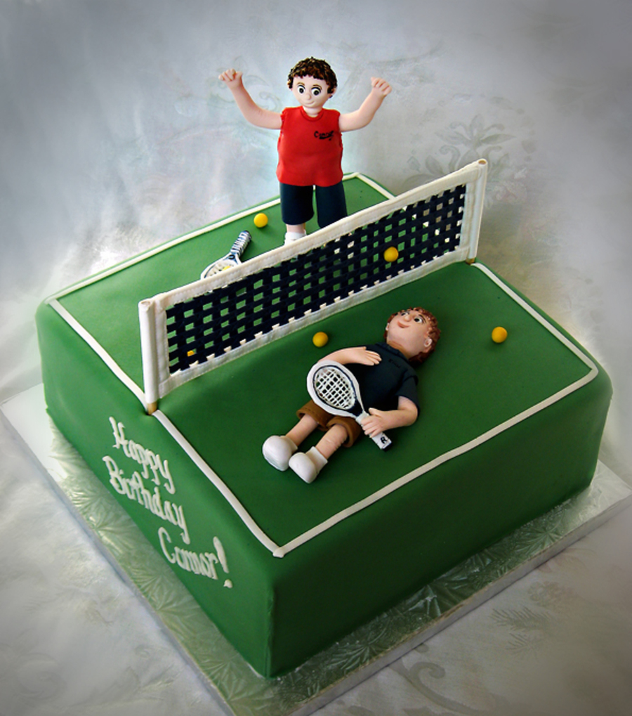 Tennis Cake For Some Sibling Rivalry - CakeCentral.com