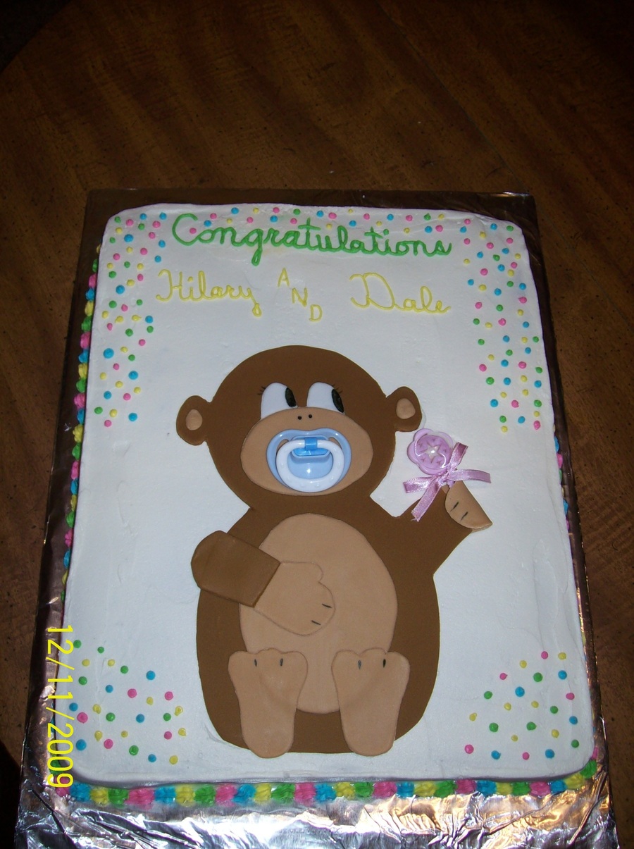 Monkey Baby Shower Cake - CakeCentral.com