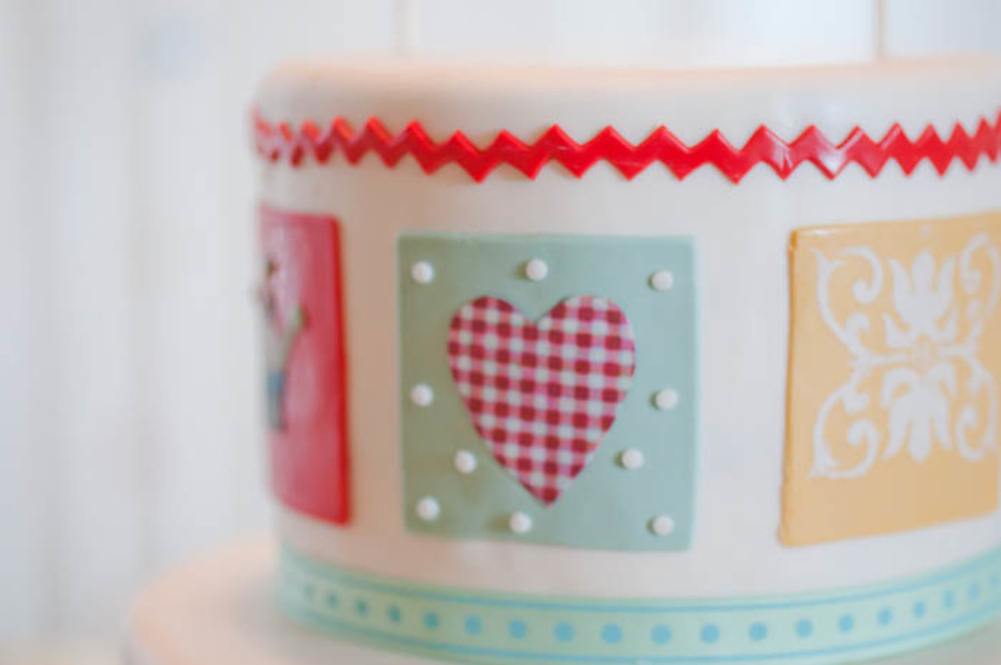 Quilt Inspired Birthday Cake - CakeCentral.com