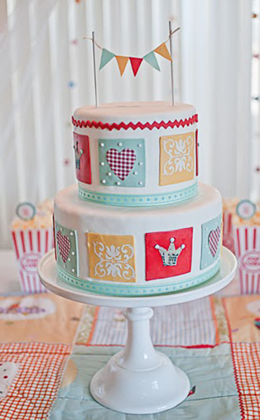 Quilt Inspired Birthday Cake - CakeCentral.com