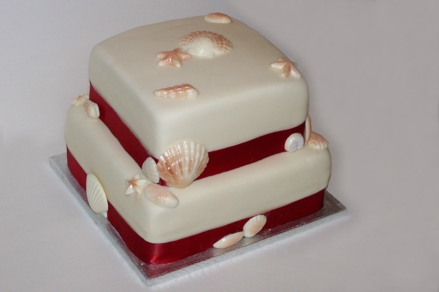 Classic Seashell Anniversary Cake - CakeCentral.com