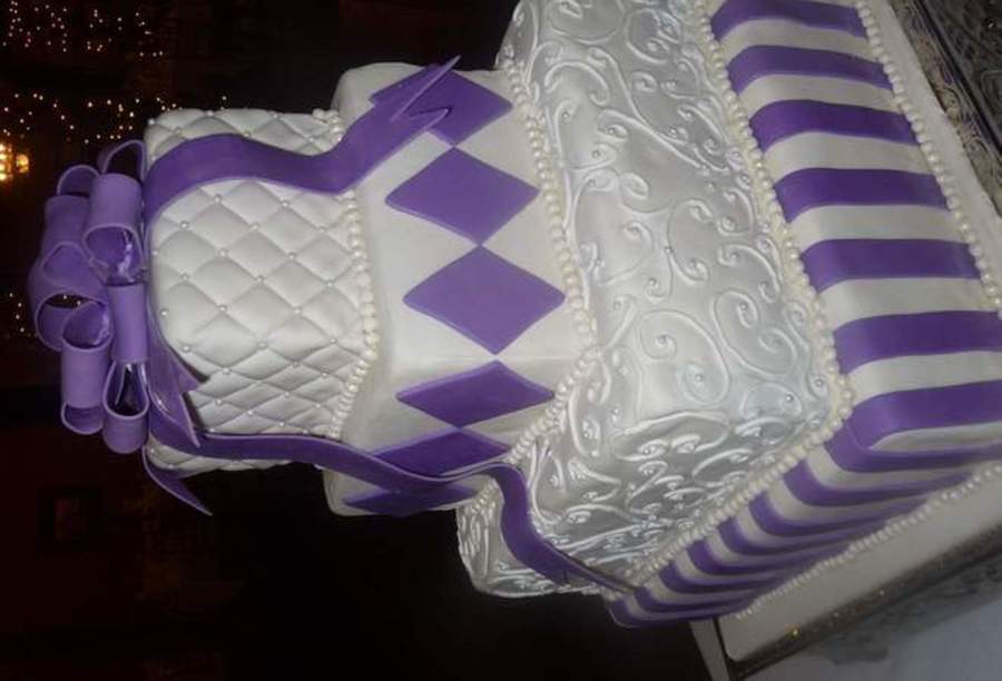 Square 4 Tier Wedding Cake - CakeCentral.com