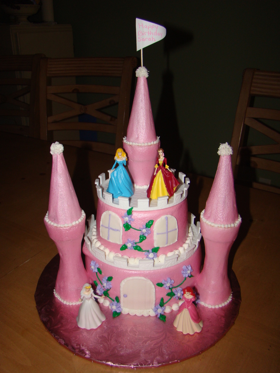 Pink Princess Castle Cake - CakeCentral.com