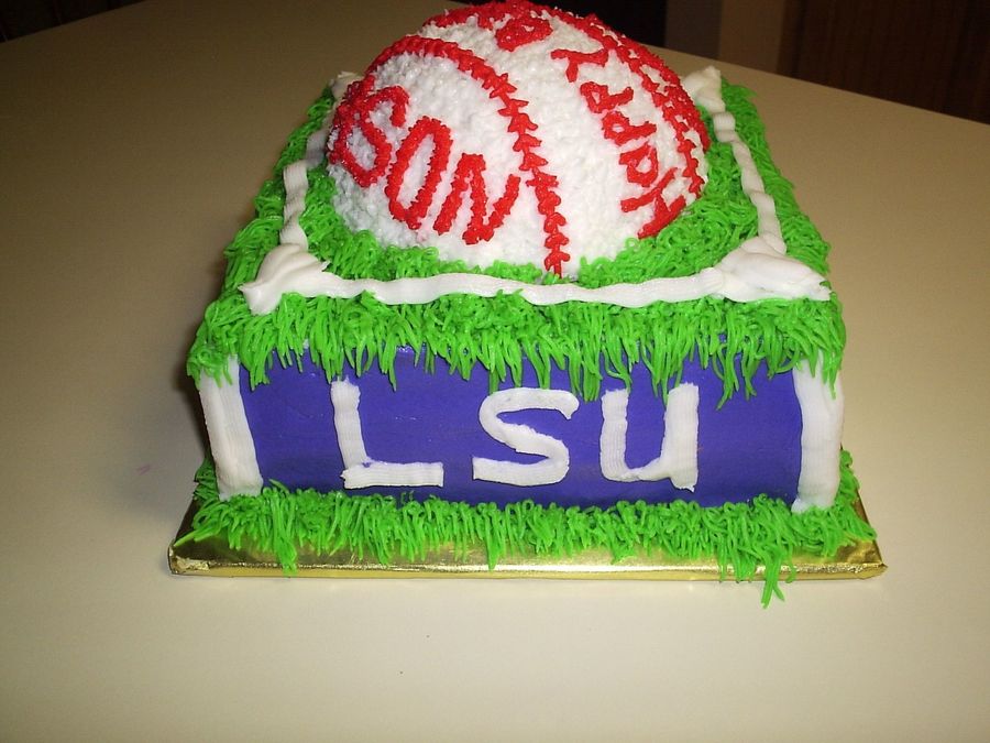 Lsu Theme Birthday Cake - CakeCentral.com